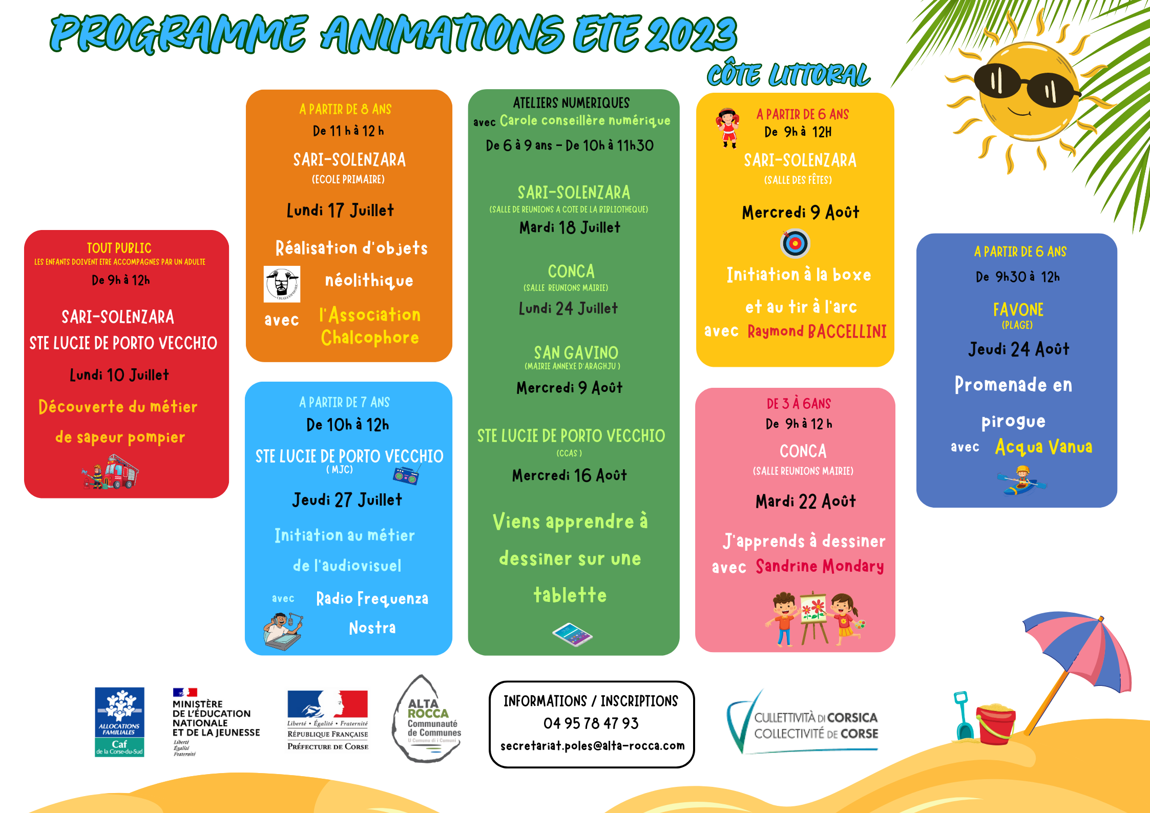 Programme des animations d'été - Mairie de San Gavino di Carbini
